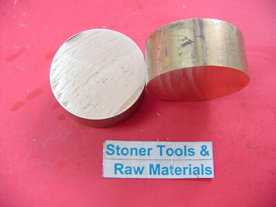 2 Pieces 1-1/2" BRASS C360 SOLID ROUND ROD 1" long Lathe Bar Stock H02 ...