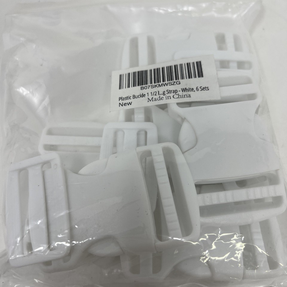 Plastic Buckle 2 Inch - Double Adjustable Quick Side Release Clip WHITE ...