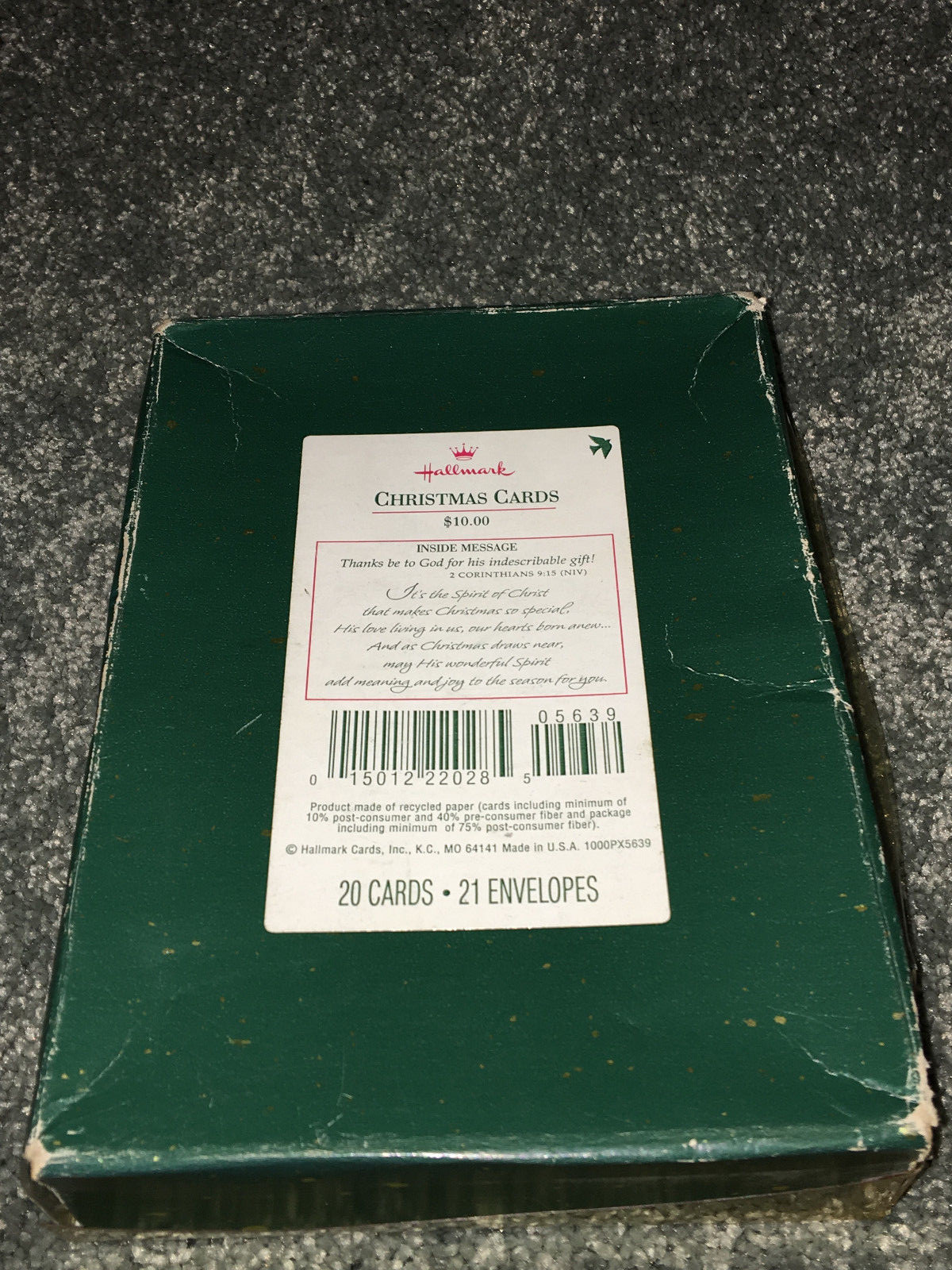 7 HALLMARK CHRISTMAS CARDS & Envelopes VINTAGE BOXED SET Religious ...