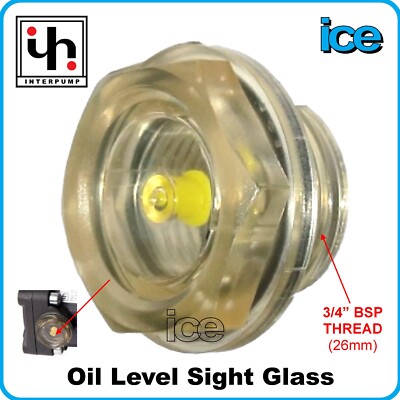 Interpump Pump / Gearbox Oil Sight Glass Level Cap Plug Indicator High ...