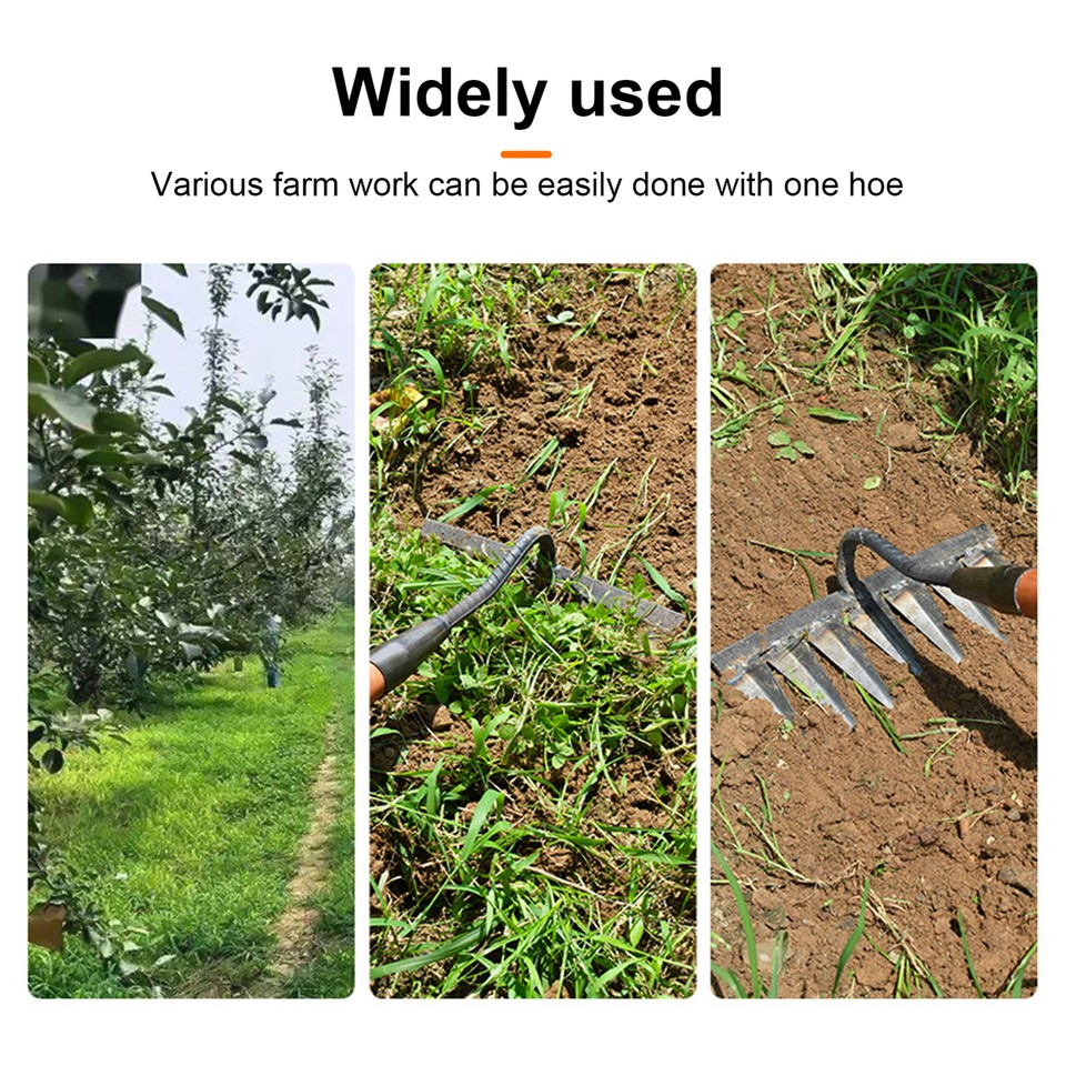 Garden Hand Rake Metal Heavy Duty Cultivator Rake For Gardening Weeding ...