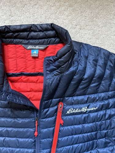 Eddie Bauer Jacket Mens Large Navy Down Puffer First Ascent EB800 ...