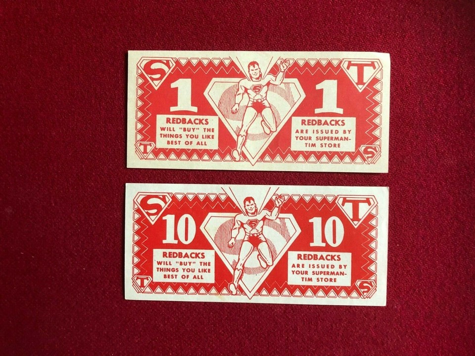 1945, Superman, "Tim Redback" Currency (10 Redbacks) (Scarce / Vintage ...
