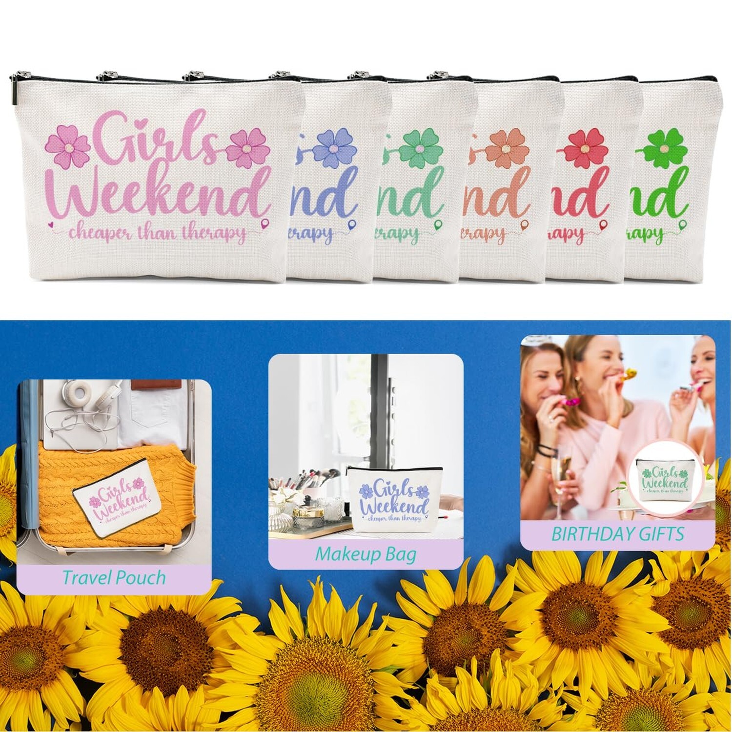6 Pcs Girls Weekend Gifts Girls Trip Makeup Bag Girls Trip 2025 Gifts ...