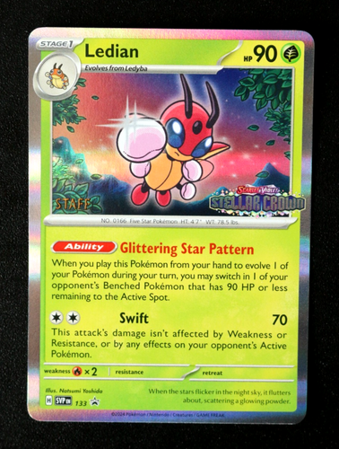 Pokémon Card TCG - Ledian SVP 133 STAFF - Stellar Crown Stamped Promo ...