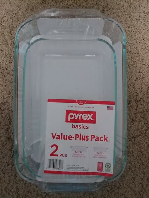 Pyrex Basics Clear Oblong Glass Baking Dishes - 2 Piece Set Baking ...
