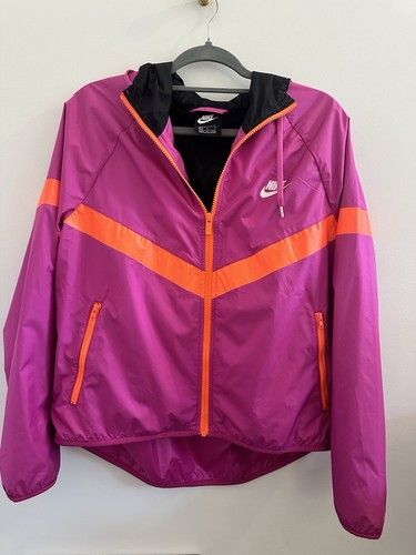 Purple Nike running jacket Windbreaker women Medium Neon | eBay