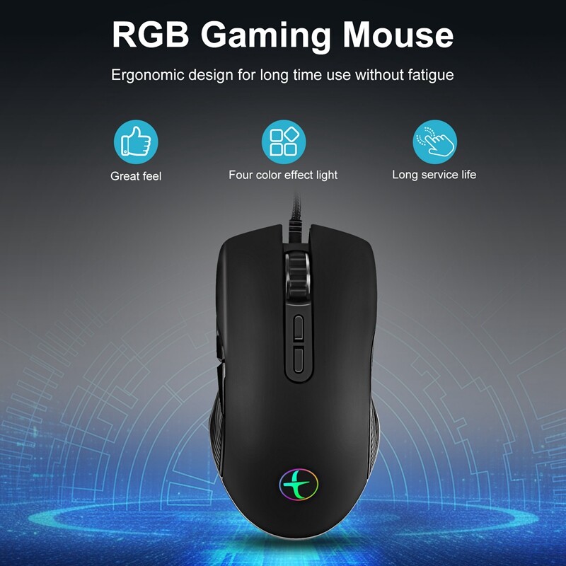 USB C Mouse Type C Ergonomic Wired Mouse RGB Gaming Mouse Optical Mouse ...