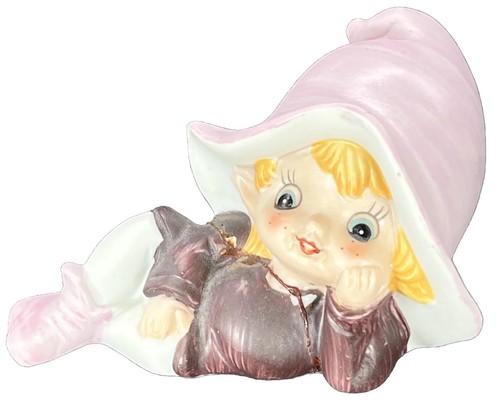 Homco Garden Gnome Pixie Elf Figurine #5213 Vintage Cottagecore Fantasy ...