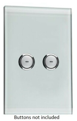 Clipsal SATURN GLASS FASCIA ONLY 2-Gang For C-Bus Wall Switch GLASS ...