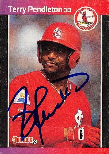 Terry Pendleton autographed Baseball Card St. Louis Cardinals 1989 ...