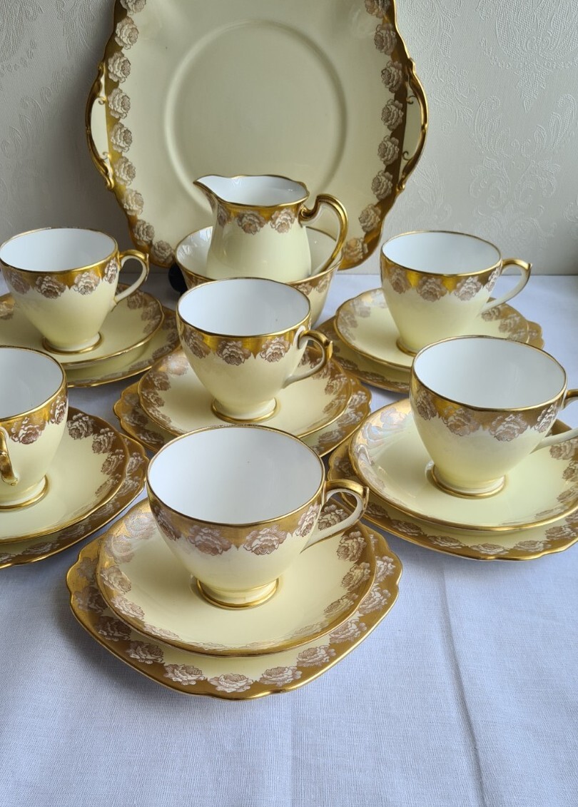 Royal Standard Vintage Tea Set,Cream, Golden Rose, Heavy gilded | eBay UK