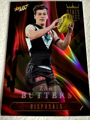 ZAK BUTTERS *HAND-SIGNED* 2024 PORT ADELAIDE STATS KINGS INSERT SELECT ...