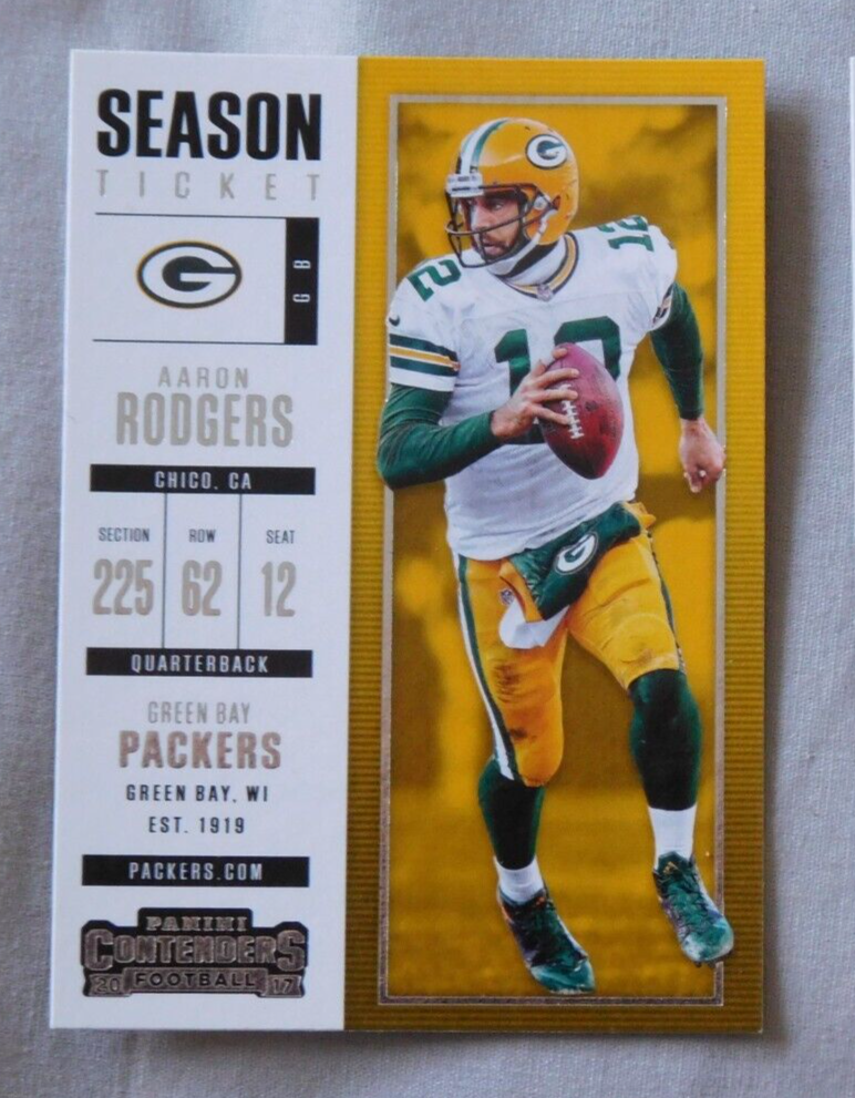 2017 Panini Contenders #31 Aaron Rodgers Green Bay Packers Football ...