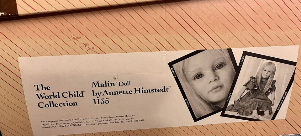 1988 Annette Himstedt Doll World Child Collection "MALIN" 31" in ...