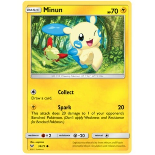 POKEMON CARD MINUN 34/73 NO 312 CHEERING POKEMON TCG CCG | eBay