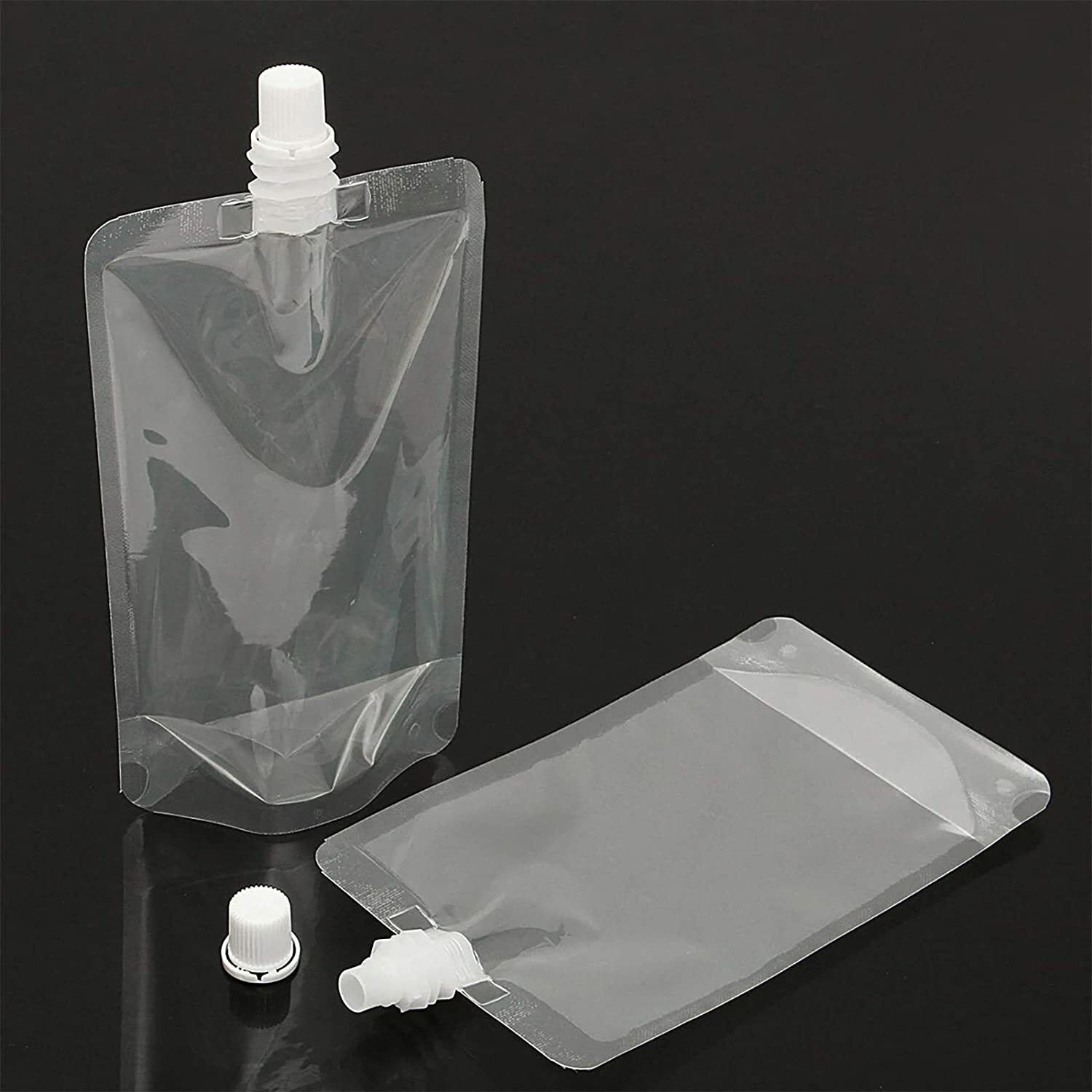 500ML Reusable Clear Spout Flask Bladder Bags Bag Alcohol Pouch Leak ...