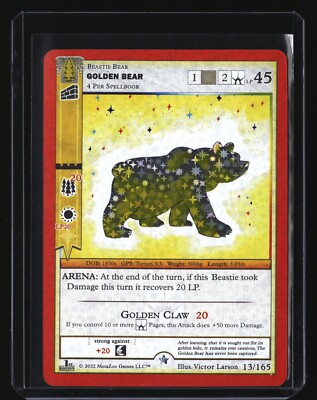 MetaZoo GOLDEN BEAR 13/165 Reverse Holo (2022 Wilderness 1st Edition ...