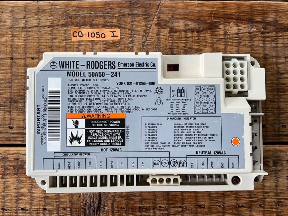 Furnace Control Circuit Board 50A50-241 031-01266-000 White-Rodgers | eBay