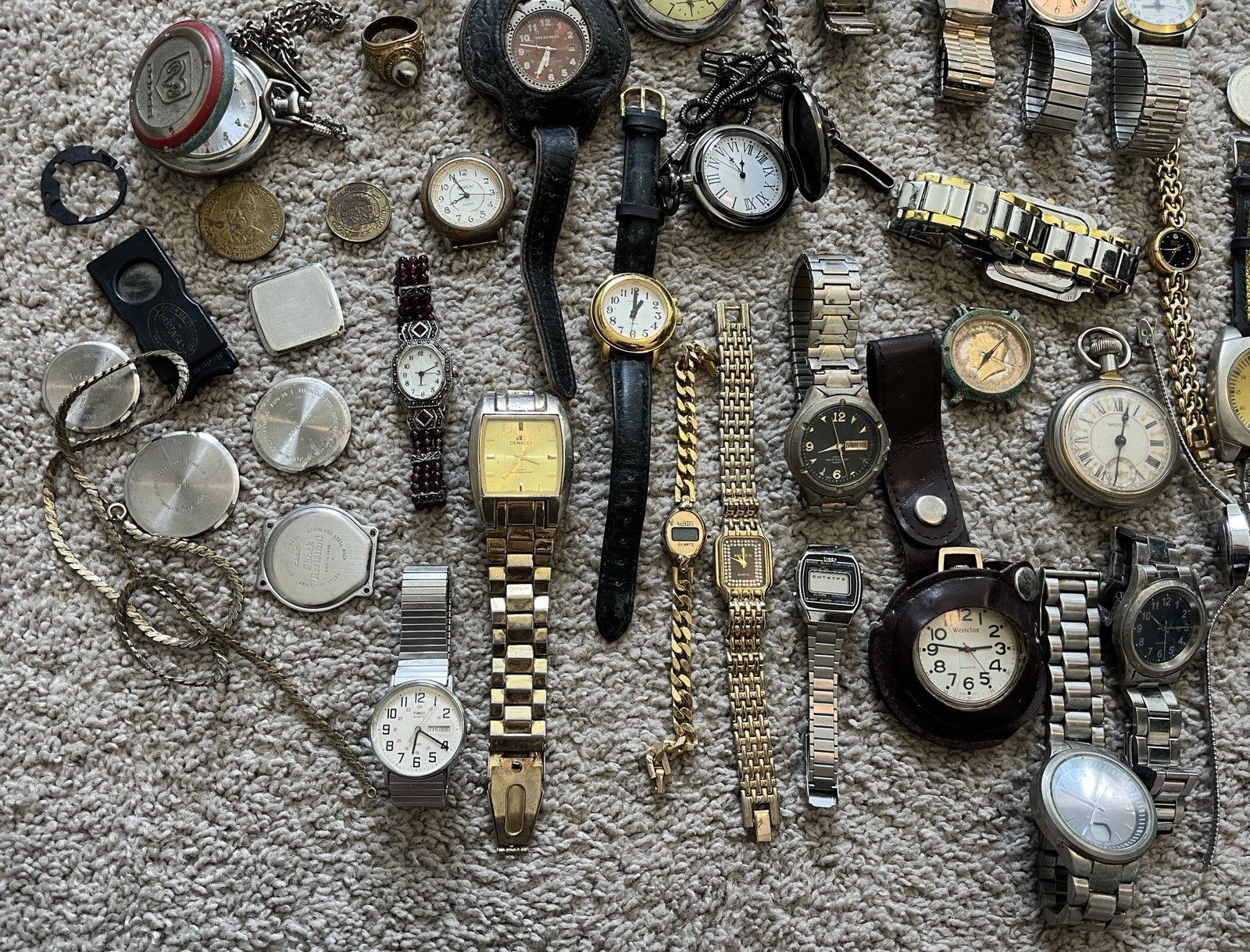 WATCH LOT Of Over 25 Vintage Watches. Timex, Quintel, Rolex Read ...