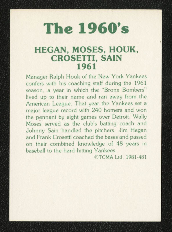 1981 TCMA 1961 NEW YORK YANKEES AUTOGRAPHED RALPH HOUK FRANK CROSETTI ...