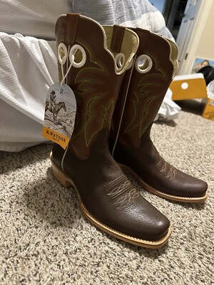 R. Watson Men's Cowhide Hickory Brown Western Boots RW8023-1 | eBay