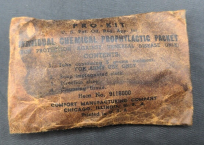 WWII/2 US GI PRO KIT footlocker fresh Individual Chemical Prophylactic ...