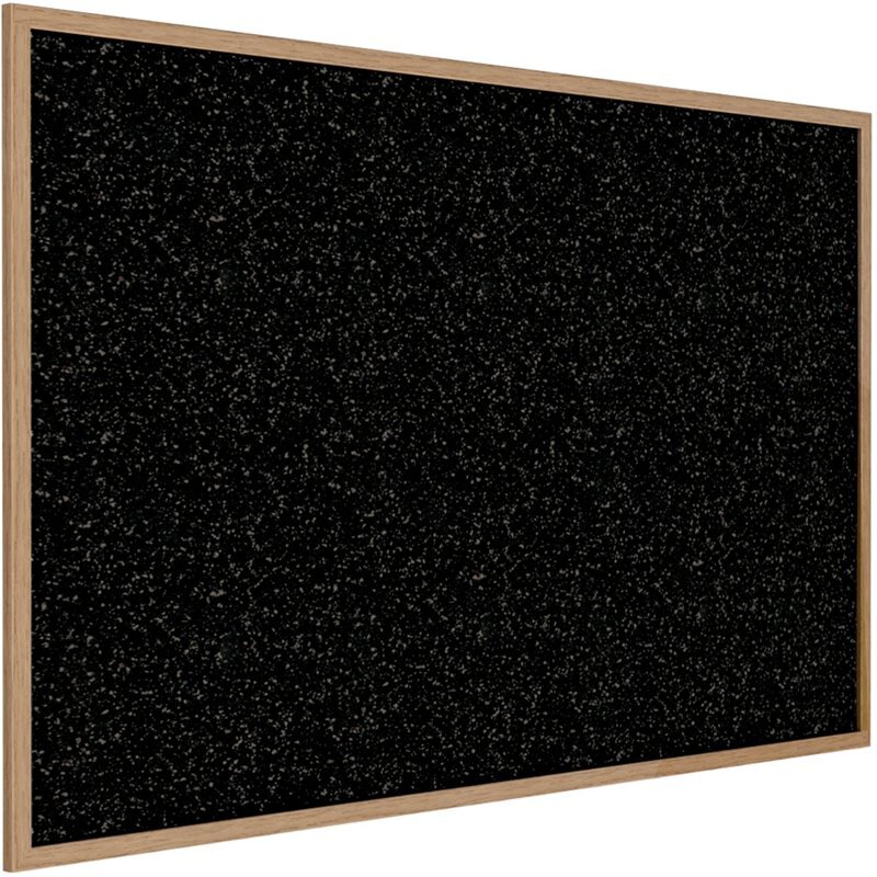 Wood Frame Recycled Rubber Tackboard 24 H X 36 W Oak Tan Speckled for ...