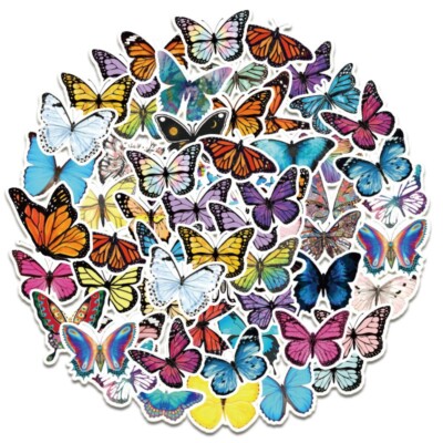 50 Butterfly Sticker Bomb Pack Stickers For Laptops Water Bottles ...