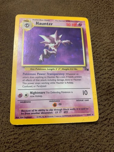 Haunter Holo 6/62 Fossil Unlimited Pokemon Card PL | eBay