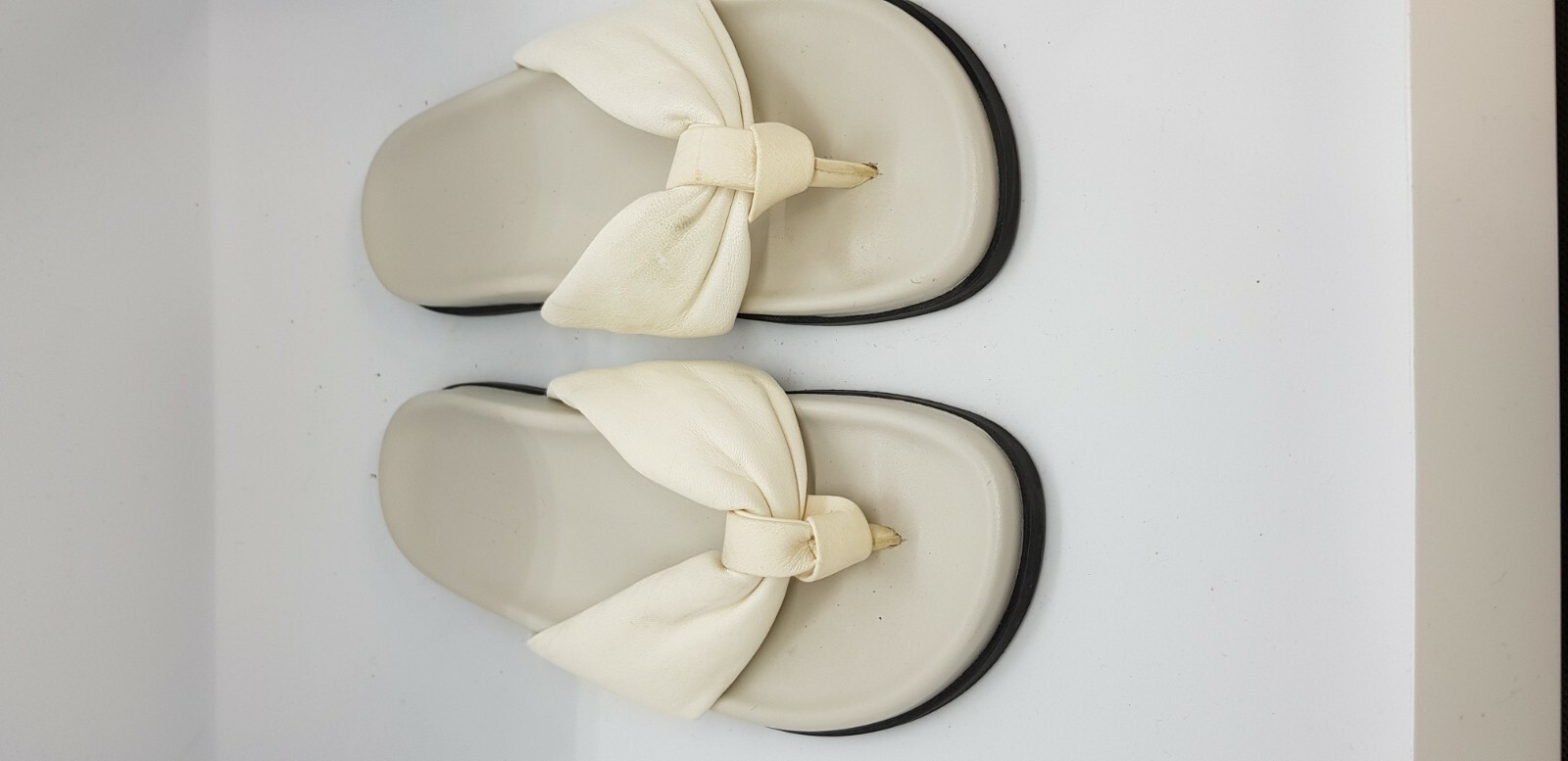Bassike, Cream Leather Slides / Sandals, Size 36, AU … - Gem