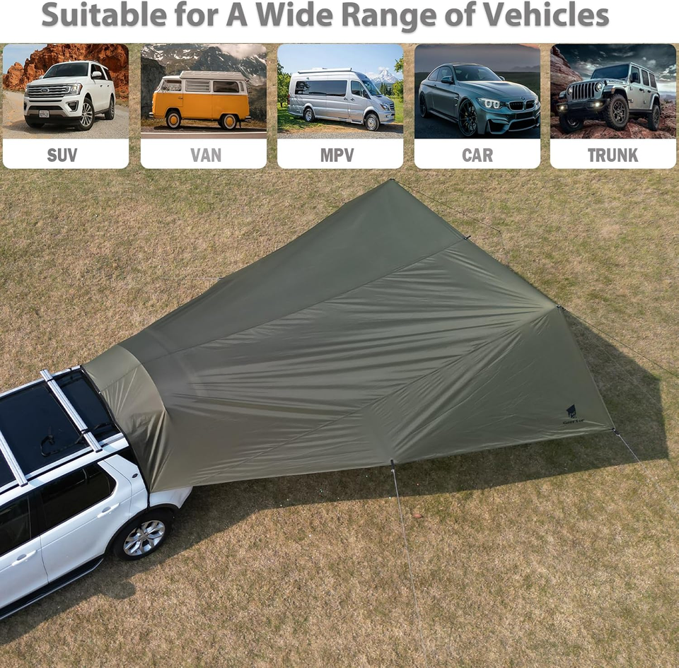 Large Car Awning Tarp for Camping Backpacking Tarp SUV Tailgate Truck ...