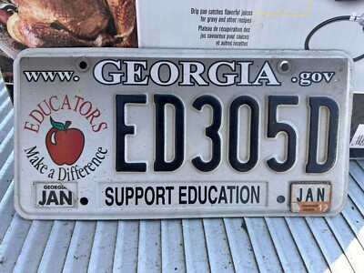 Vintage Georgia Support Education License Plate | eBay
