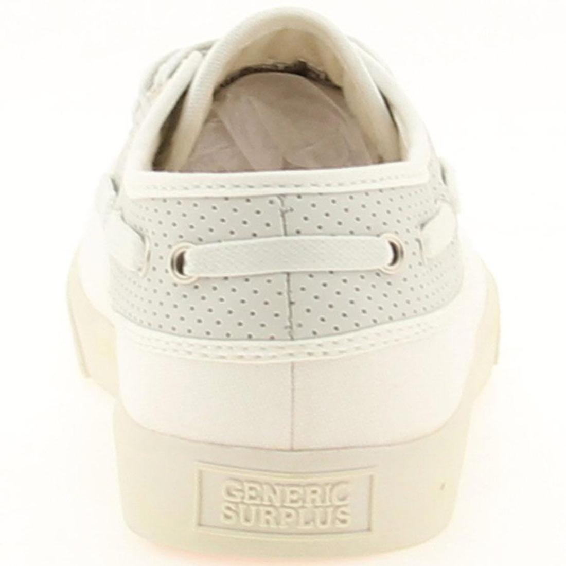 $89.99 Generic Surplus Boat Shoe Perf Leather (white / grey) M01BS09WHT ...