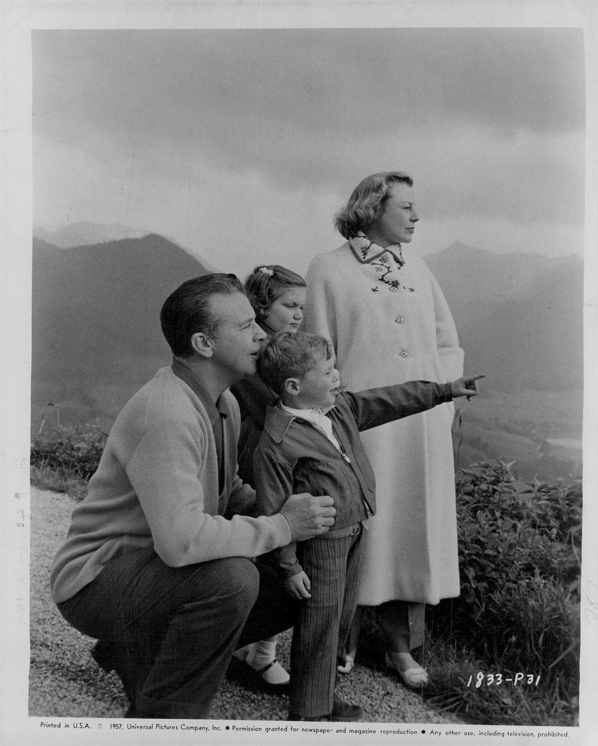 1957 June Allyson w/Dick Powell & Children in Munich Press Photo | eBay