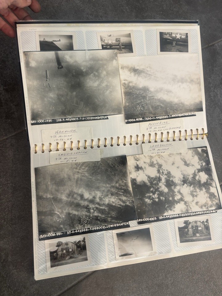 WWII Photo Album 95th Bomb Group 8th AF B-17 22 Bomb Sight Target Pics ...