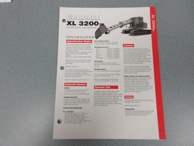 Gradall XL 3200-3 Excavator 4 Page Brochure | eBay
