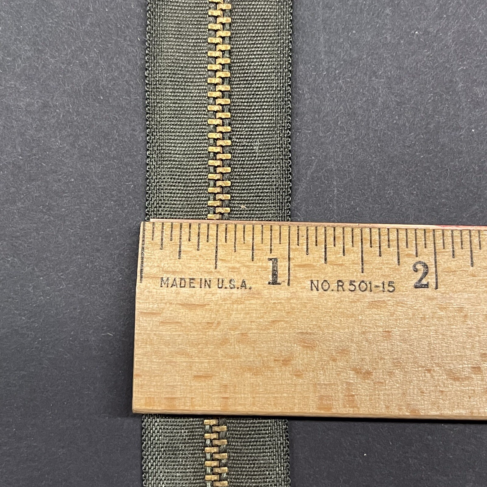 SERVAL Military 8 inch Green Brass Zipper 5 Pc Lot Cotton USA 1950s ...