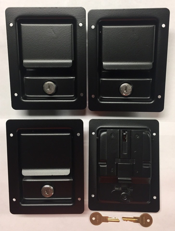 4 Black Single Locking Door Handles fits Military HUMVEE M998 M1038 Key ...