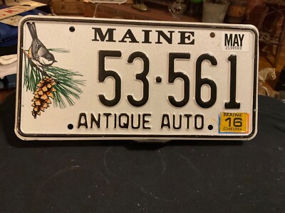 Maine License Plate Antique Auto 53 561 2016 | eBay