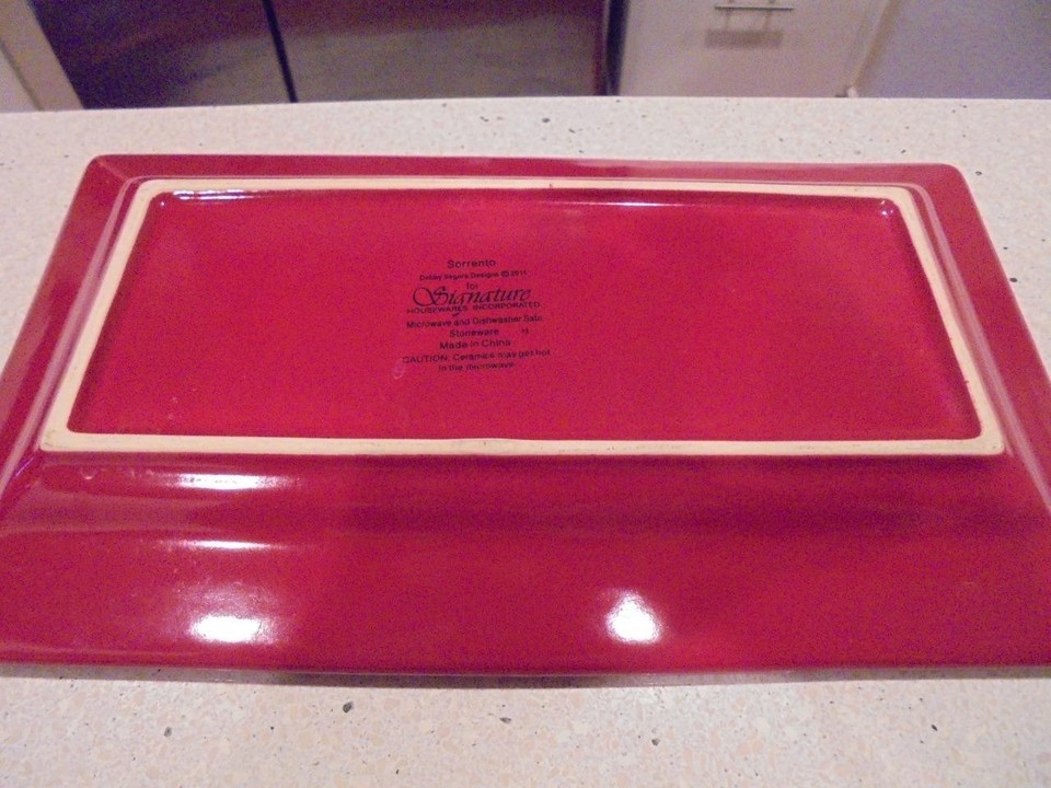 Signature Sorrento Ruby/Red oblong tray platter near-perfect low fast ...