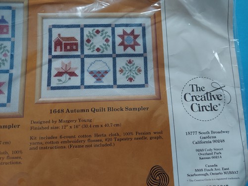 The Creative Circle "Autumn Quilt Block Sampler" 12" x 16" #1648 ...