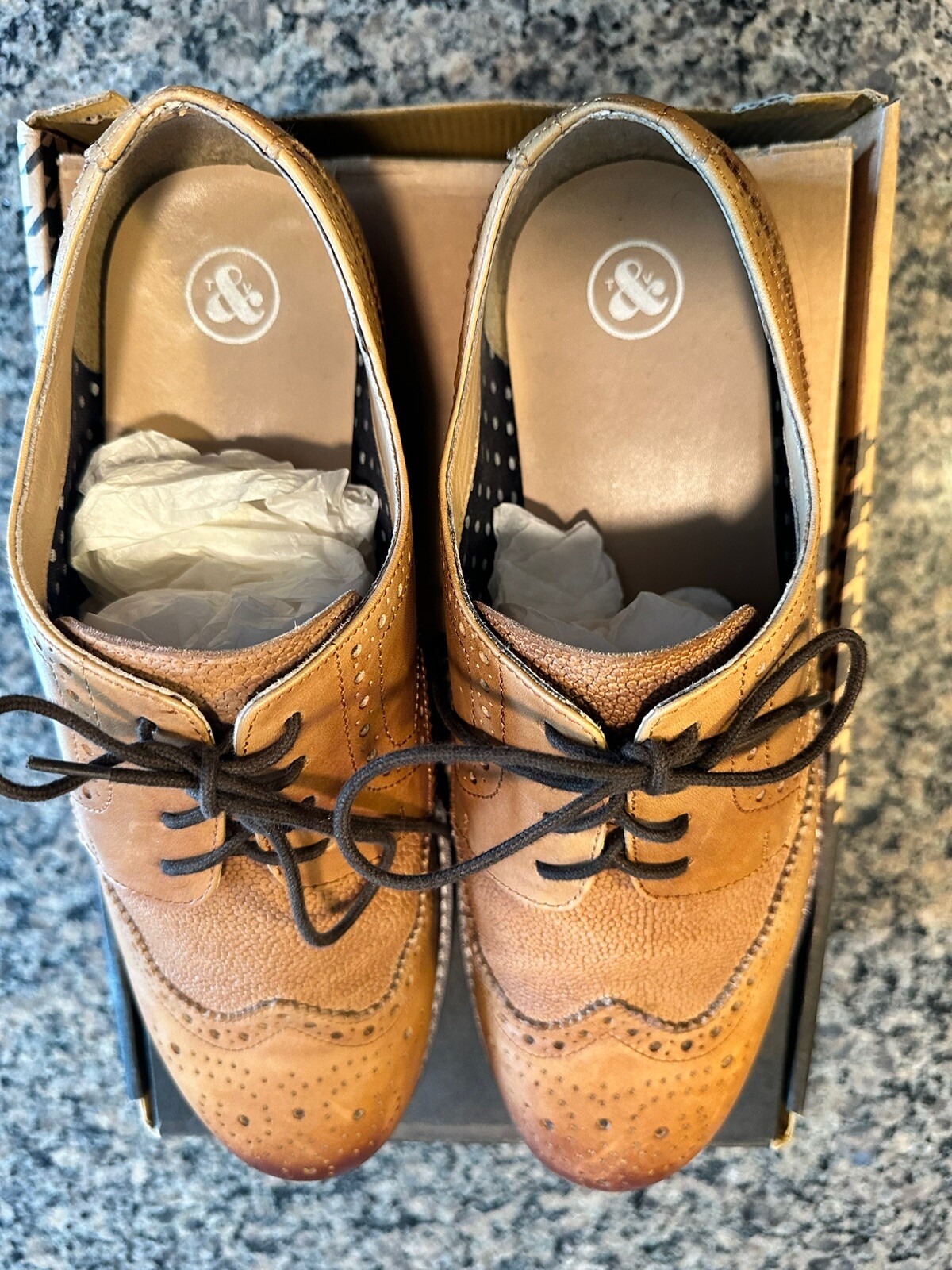 THOMAS & VINE Men's Conrad Woven Wingtip Shoe Size 12 - Gem