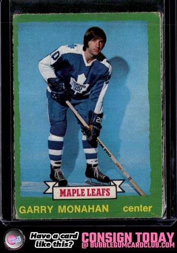 1973-74 O-Pee-Chee Garry Monahan Light Backs Toronto Maple Leafs | eBay