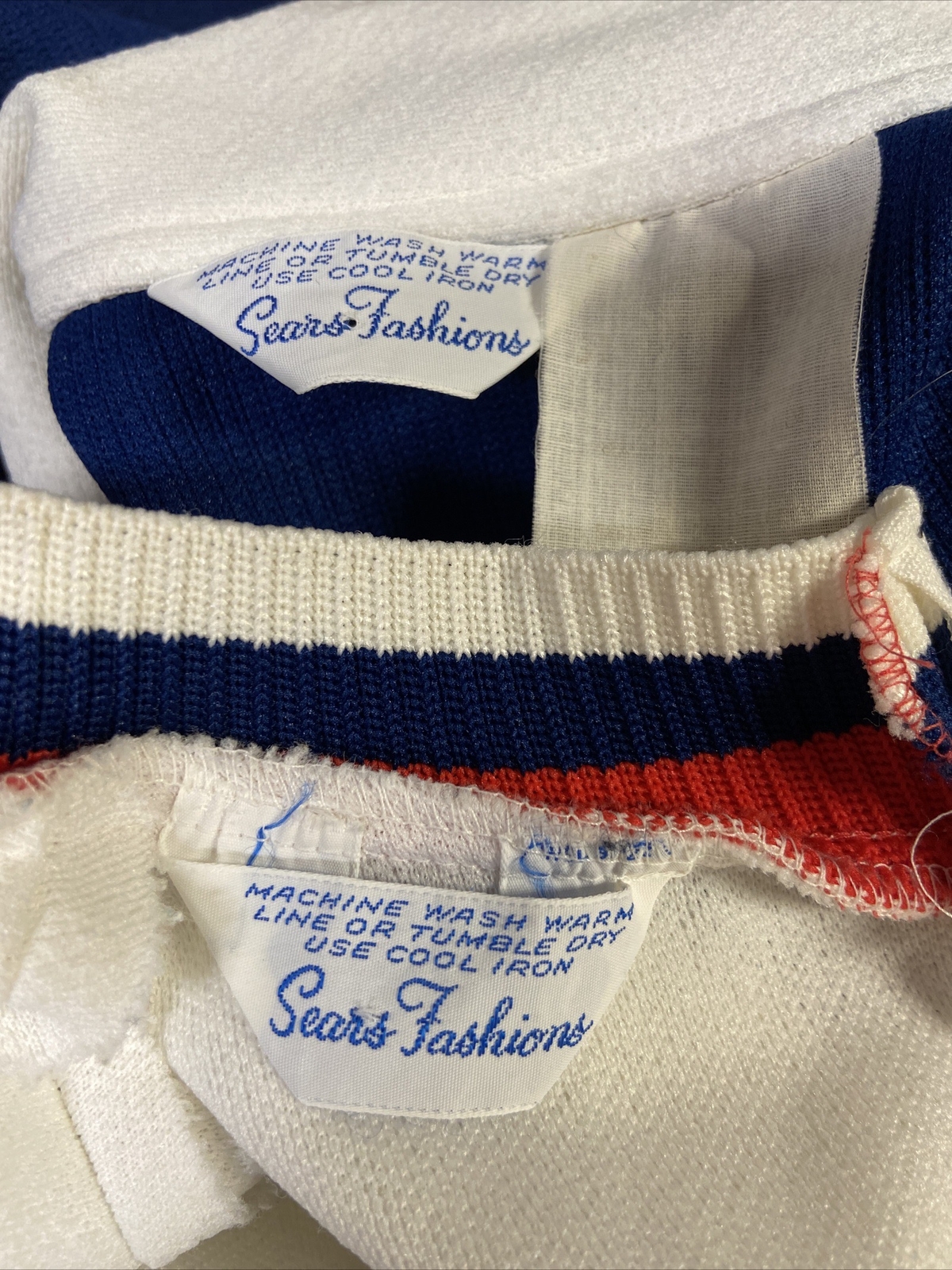 Vintage 70s Nautical Shift Dress & Jacket Patriotic S… - Gem