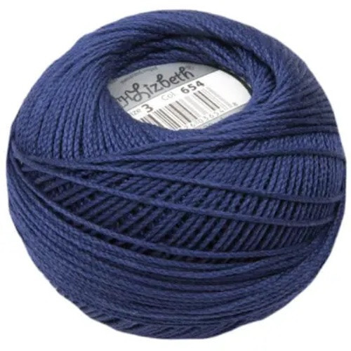 Lizbeth Egyptian Cotton Crochet Thread Size 3 Color 654 Navy Blue | eBay