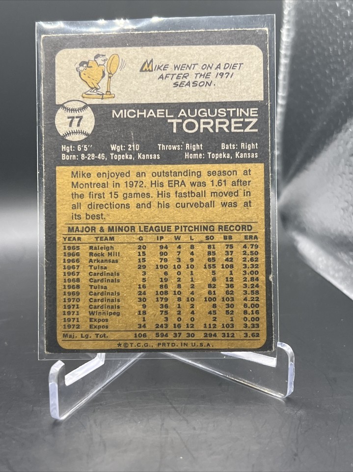 1973 Topps #77 Mike Torrez Montreal Expos EX+ (B) | eBay