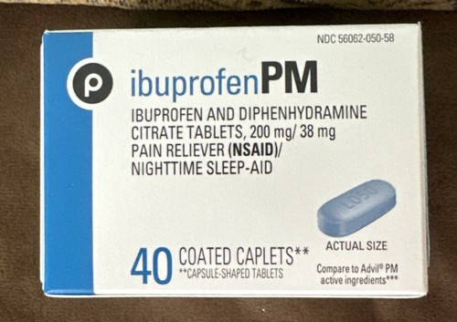 Publix Ibuprofen PM Caplets Pain Reliever plus Sleep Aid 40 Coated ...