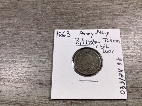 1863-Patriotic Civil War Token "Army & Navy" w/Liberty Cap Obverse ...