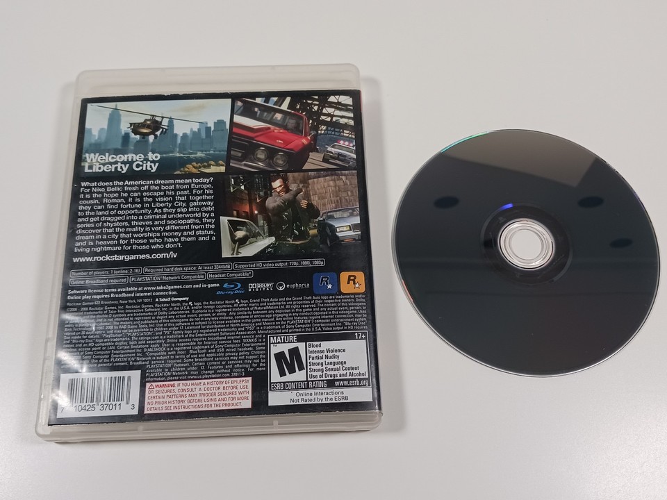 Grand Theft Auto IV GTA 4 (PlayStation 3, 2008 PS3) - Case & Disc ...